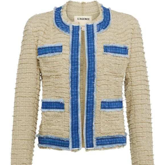 L'AGENCE | Jackets & Coats | Lagence Womens Agnes Cropped Tweed Denim ...